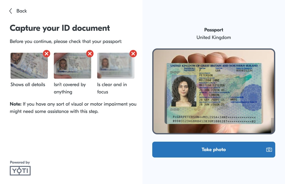 Using YOTI to check your right to work check digitally