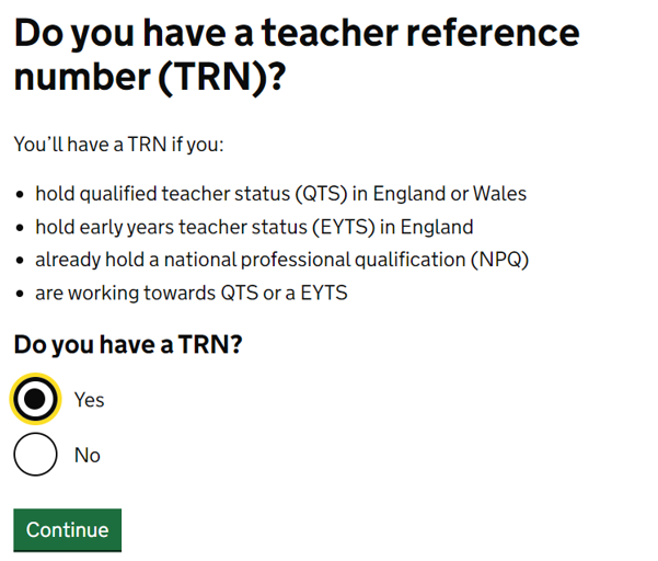 Accessing your Teacher Regulation Agency (TRA) account with DfE Identity