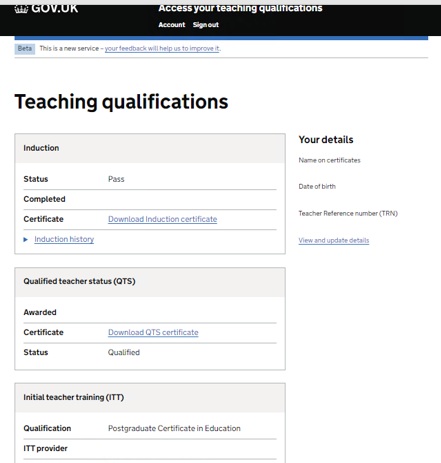 Accessing your Teacher Regulation Agency (TRA) account with DfE Identity